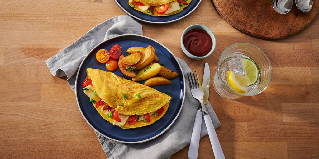 Omelettes au brie et au poivron rouge - Lesoeufs.ca
