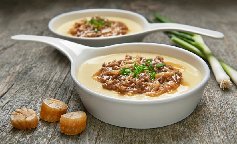 Œufs à la vapeur au porc haché et au conpoy - Lesoeufs.ca